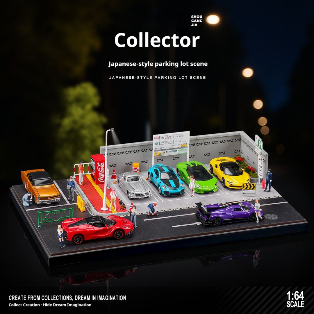 1:64 Japanese Ground-level Parking Lot Lighting Scene – Bliss Shop
